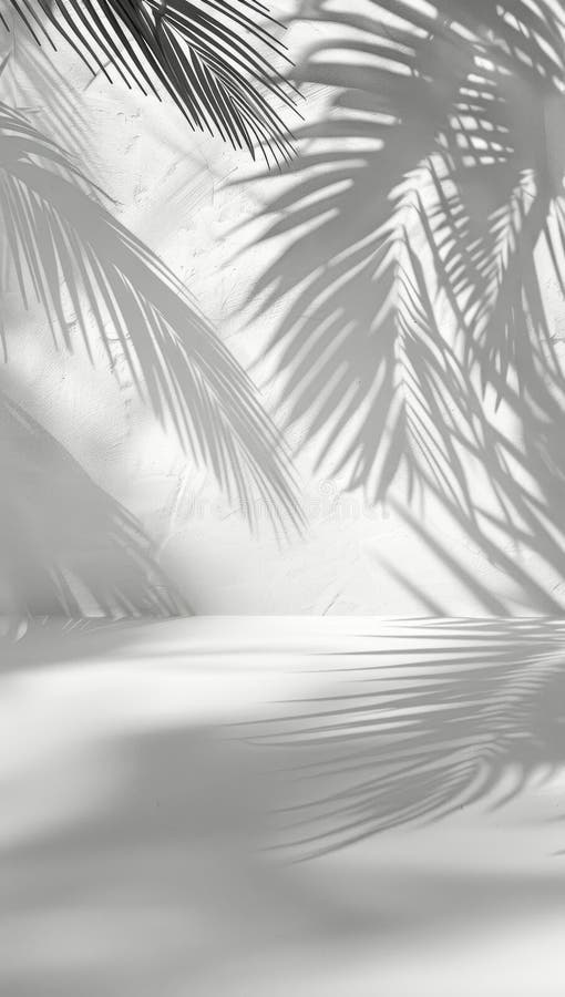 Palm Tree Shadow on White Background Stock Image - Image of background ...
