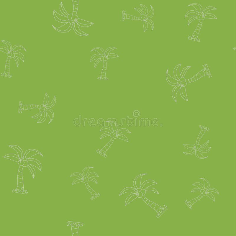 Palm Tree With Coconut Contour Stock Vector - Illustration of cocoa ...