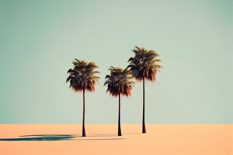 Palm Tree Drawing Minimalism. Generative AI Stock Illustration ...