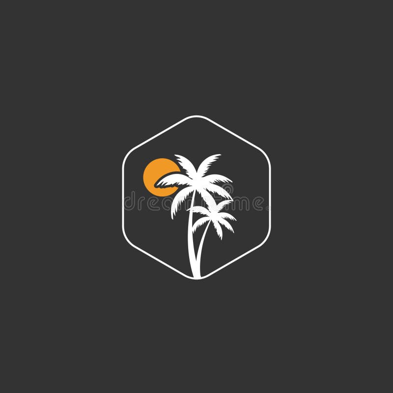 Palm Tree Element Shape for Logo Template Stock Vector - Illustration ...