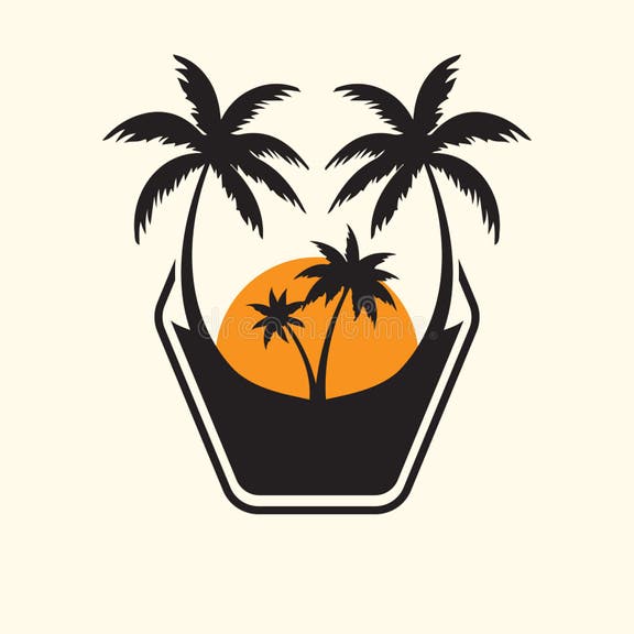 Palm Tree Element Shape for Logo Template Stock Vector - Illustration ...