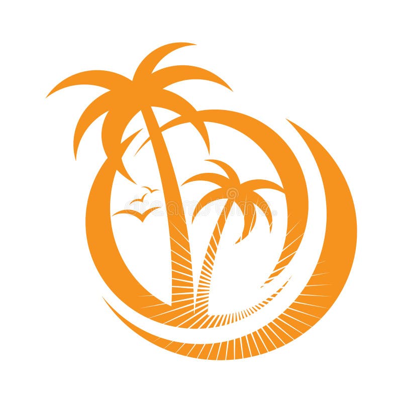 Palm Tree Emblems. Icon Sign. Design Element Stock Vector ...