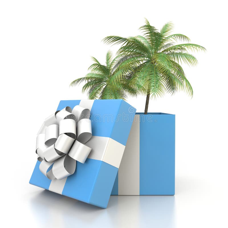 Palm Tree from the Gift Box Stock Illustration - Illustration of ...