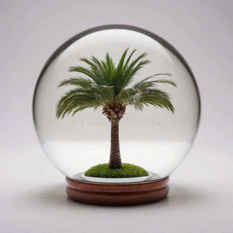 Palm tree in glass balls stock image. Image of clean - 336818441
