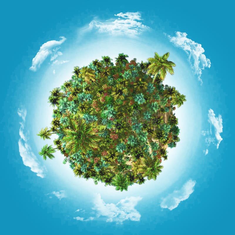 Palm tree globe stock illustration. Illustration of landscape - 55048520