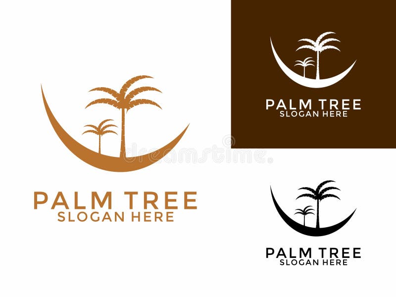 Palm Tree Hipster Vintage Logo Vector, Palm Tree with Beach Logo Design ...