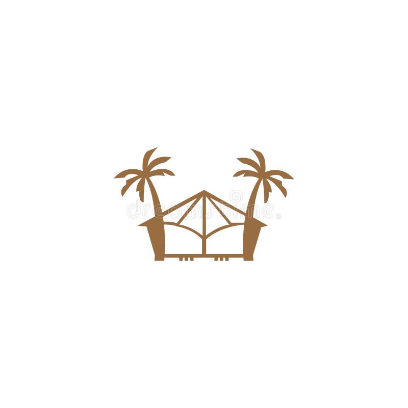 Palm Tree House Vector Logo Template Stock Vector - Illustration of ...