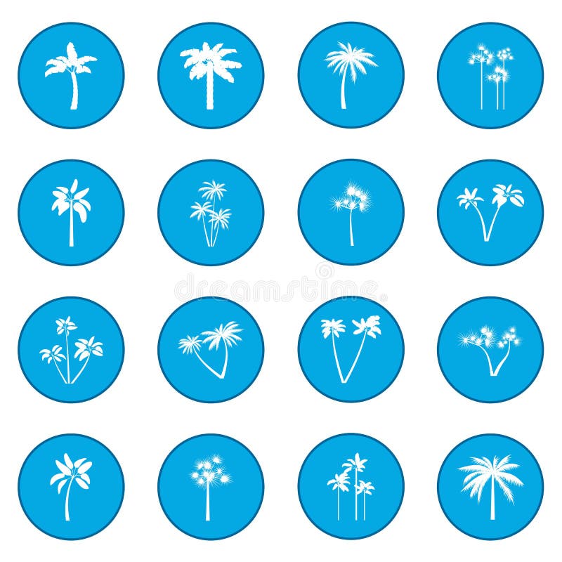 Palm tree icon blue stock vector. Illustration of natural - 93051212