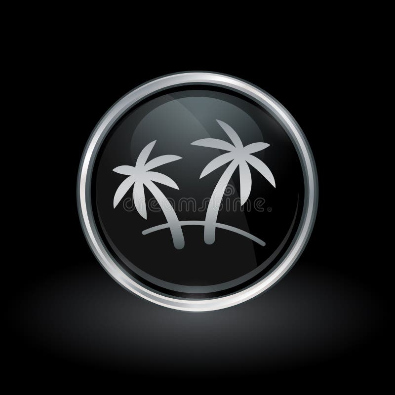 Palm Tree Silhouette Icon. Tropical Island Symbol. Stock Vector ...