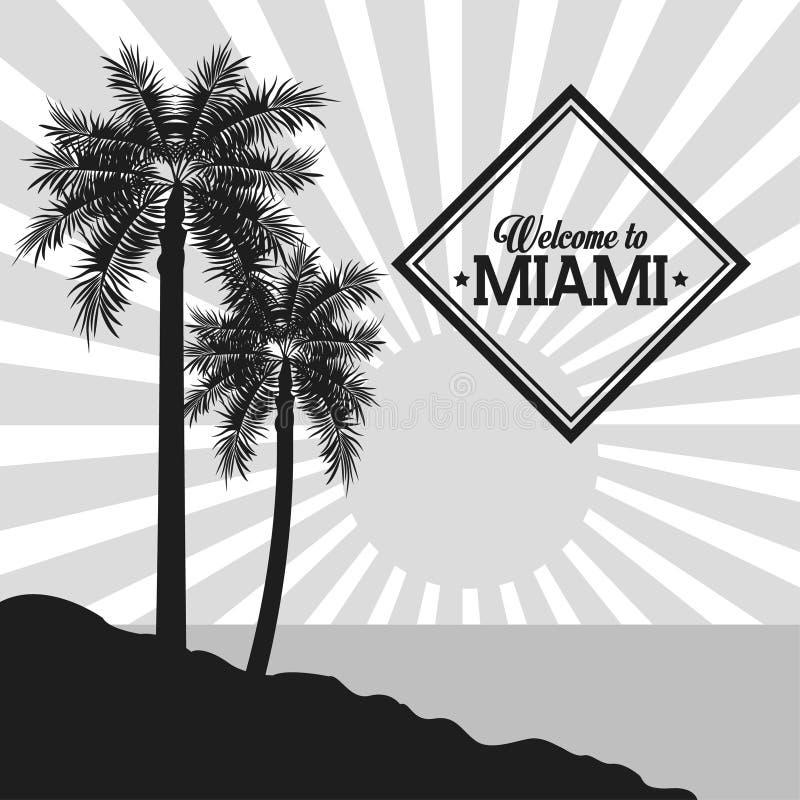 Palm Tree Icon. Miami Florida Design.Vector Graphic Stock Illustration ...