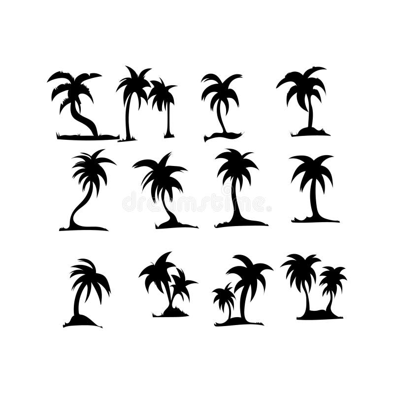 Palm Tree Icon Palms Tree Icons Stock Vector - Illustration of icons ...