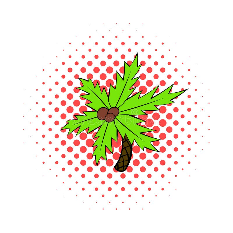 Palm Tree Icon, Pop-art Style Stock Vector - Illustration of graphic ...
