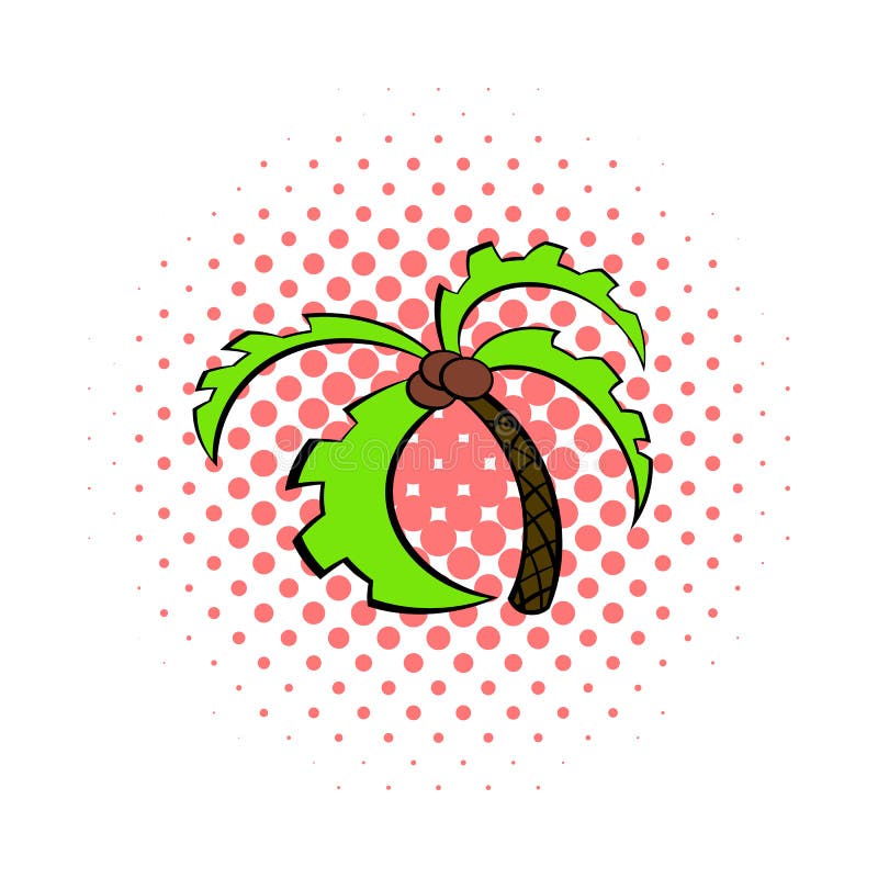 Palm Tree Icon, Pop-art Style Stock Illustration - Illustration of ...