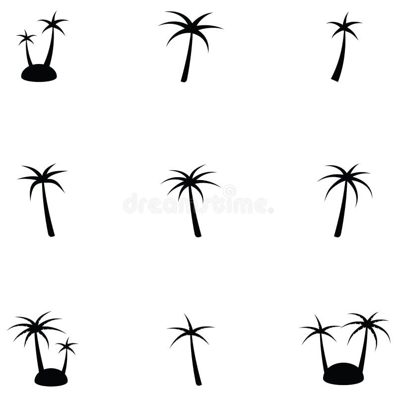 Palm tree icon set stock vector. Illustration of tropical - 121310456