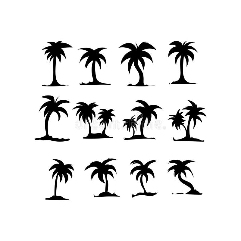 Palm Tree Icon Set Palms Tree Icon Stock Vector - Illustration of ...