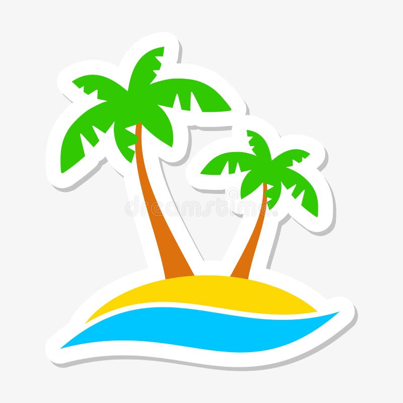 Palm tree icon sticker stock vector. Illustration of palm - 81380954