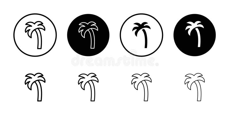 Palm Tree Icon Outline Vector for Web Ui Stock Illustration ...