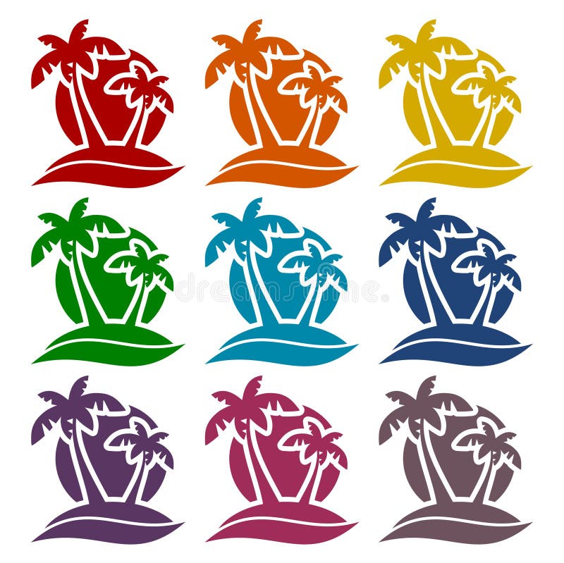 Palm tree icons set stock vector. Illustration of button - 104524089 Palm tree icons set stock vector. Illustration of button - 104524089