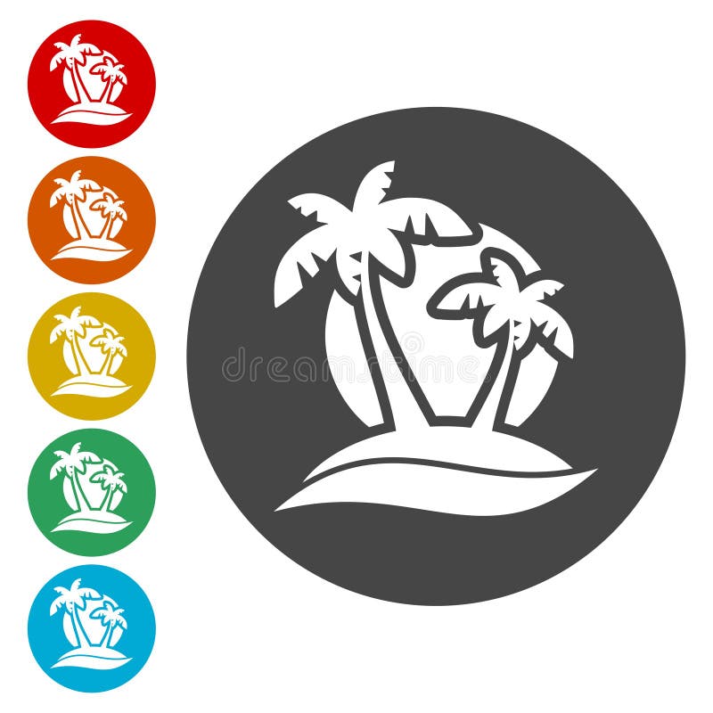 Palm tree icons set stock vector. Illustration of rest - 133569193