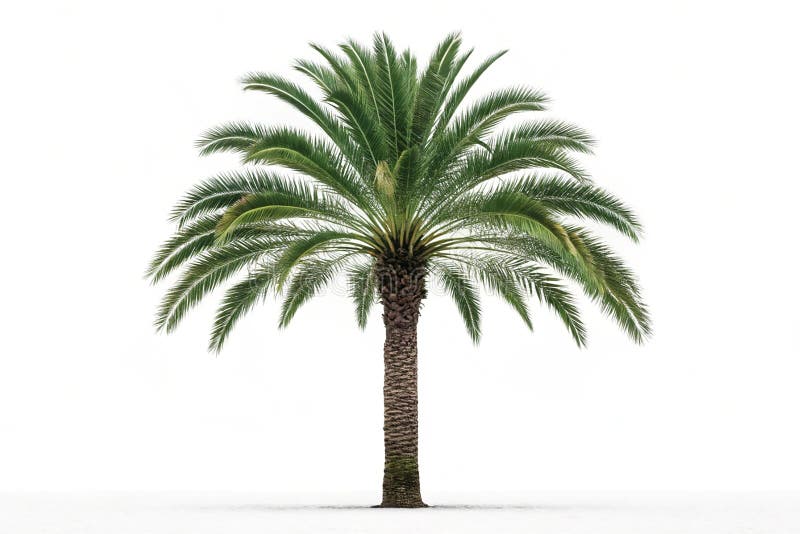 Palm Tree Isolated on White Background. Flat Illustration Stock ...