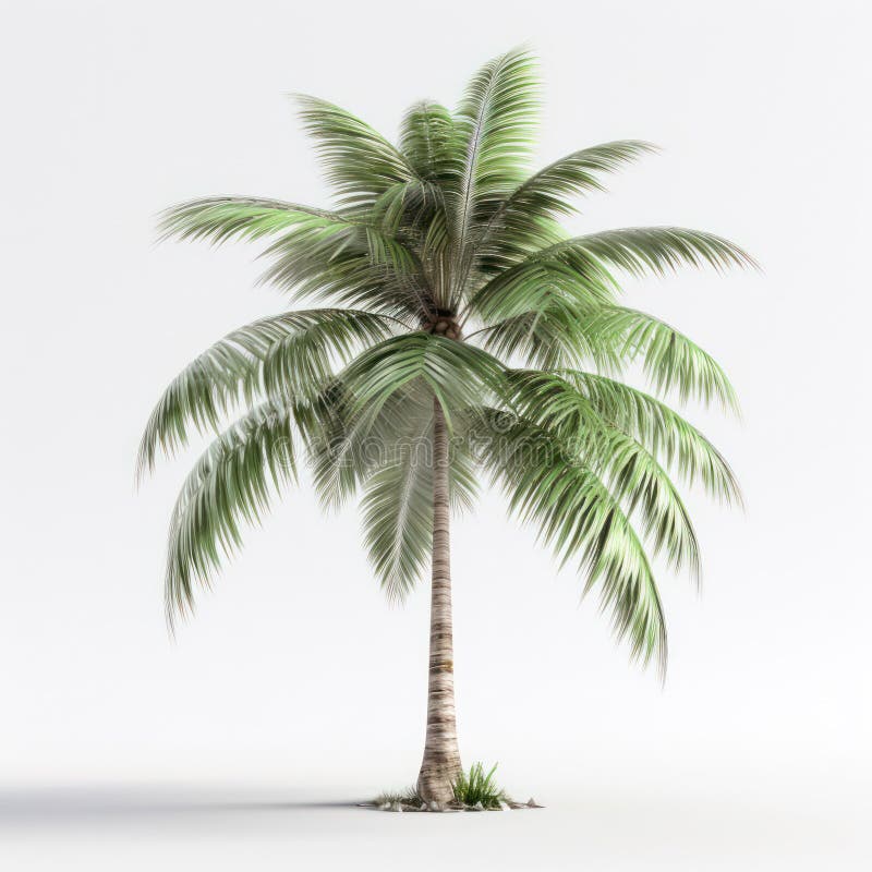 Palm Tree Isolated on White . Stock Illustration - Illustration of ...