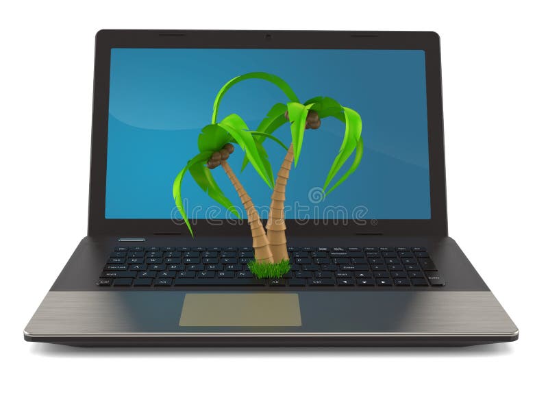 Tree on laptop stock illustration. Illustration of background - 13482933