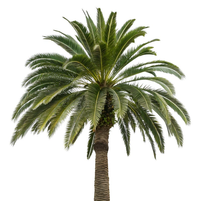 Palm Tree with Large Flat Leaves Stock Illustration - Illustration of ...