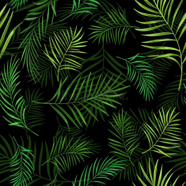 Palm Tree Leaf Design Seamless Pattern Stock Illustration ...