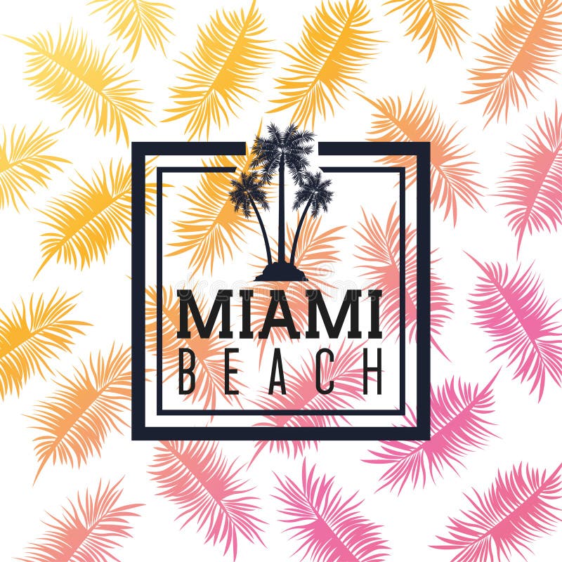 Miami Florida Design. Palm Tree and City Icon. Vector Graphic Stock ...