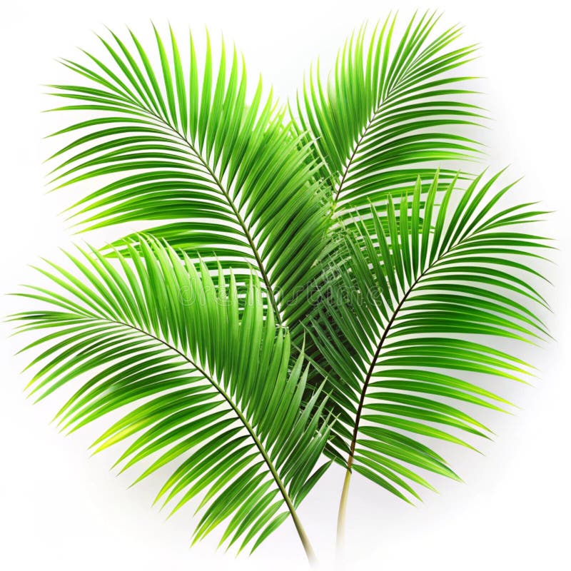 Palm tree leaves isolated stock illustration. Illustration of vibrant ...