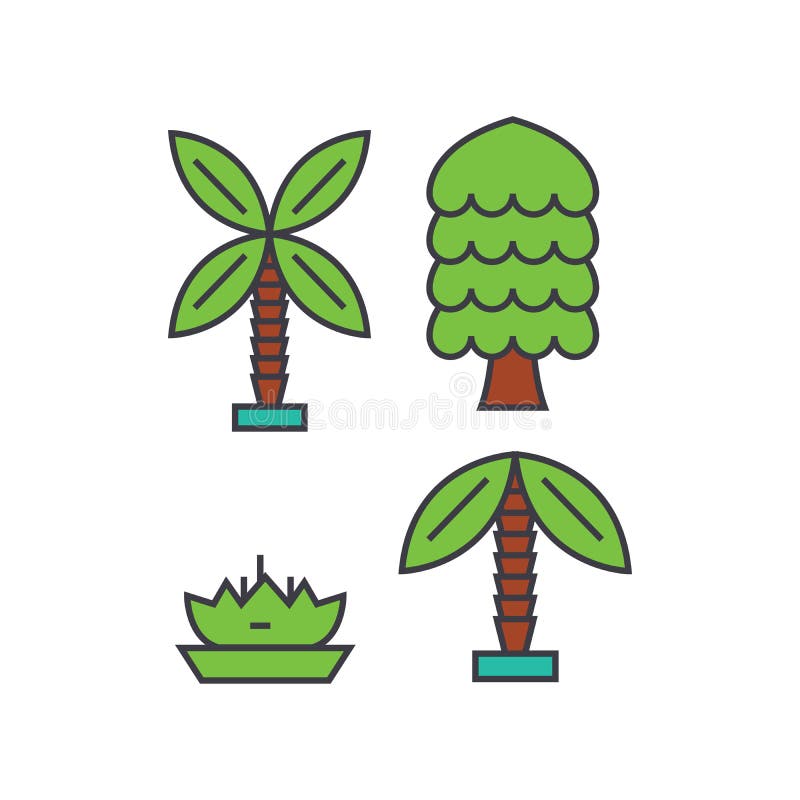 Palm Tree Line Icon Concept. Palm Tree Flat Vector Sign, Symbol ... Palm Tree Line Icon Concept. Palm Tree Flat Vector Sign, Symbol ...