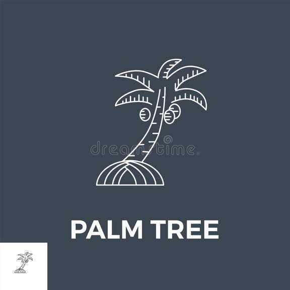 Palm Tree Line Icon stock vector. Illustration of vector - 203564144