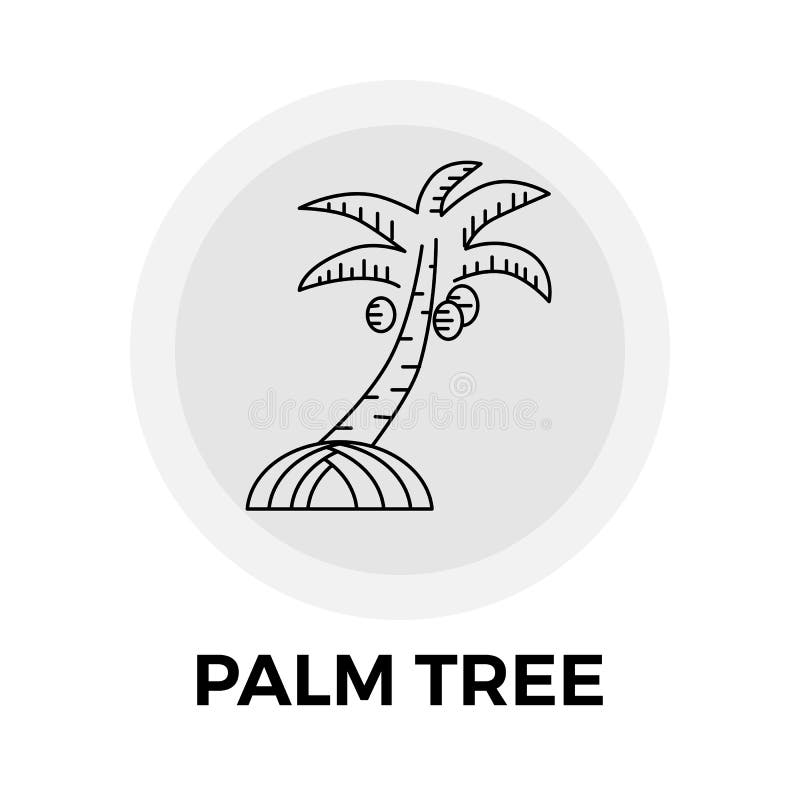 Palm Tree Line Icon stock vector. Illustration of plant - 90677540