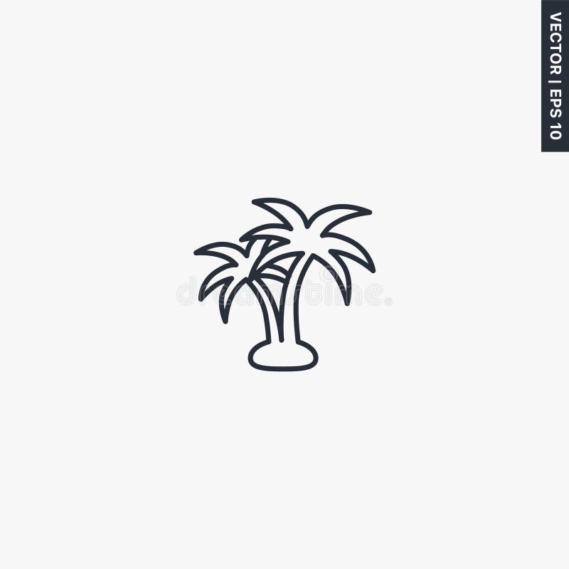 Palm Tree, Linear Style Sign for Mobile Concept and Web Design Stock ...
