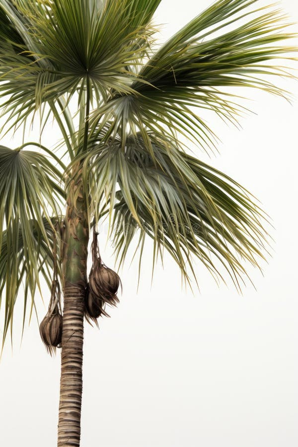 A Palm Tree with a Monkey Hanging from Its Trunk. Perfect for Tropical ...