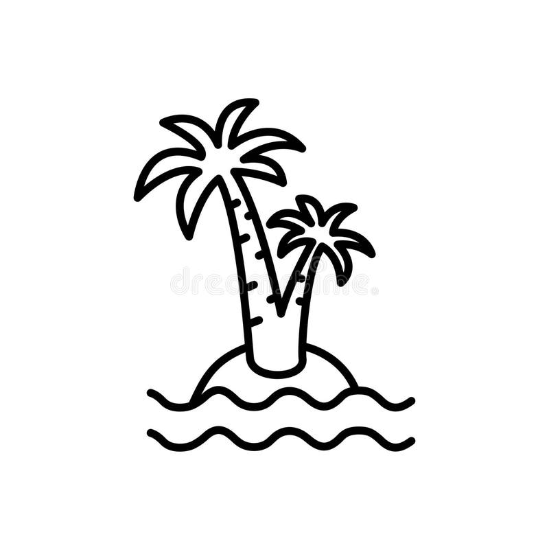 Palm Tree Outline Icons. Vector Illustration. Editable Stroke. Isolated ...