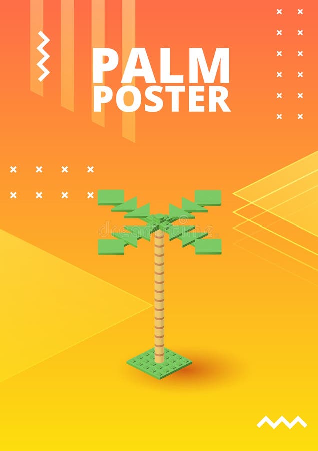 Palm Tree Poster for Print and Design. Vector Illustration. Stock ...