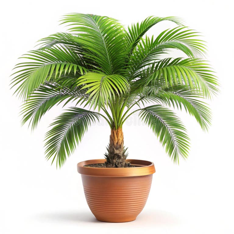 Palm Tree in a Pot Isolated Stock Illustration - Illustration of house ...
