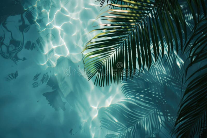 A Palm Tree Reflected in a Calm Pool of Water Stock Photo - Image of ...