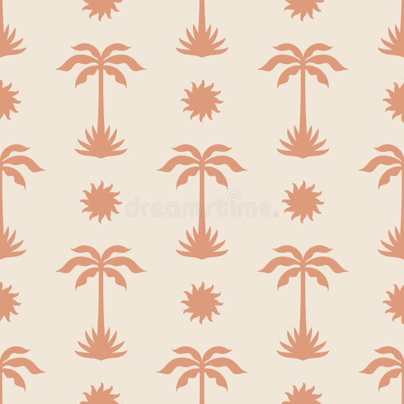 Palm Tree Seamless Pattern. Beach Boho Tropical Summer Background Stock ...