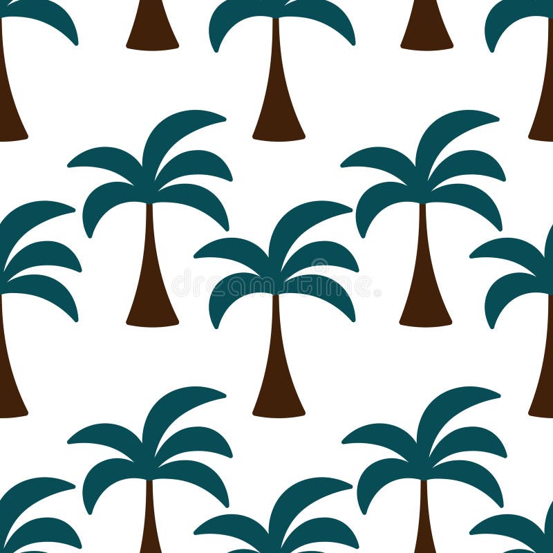 Palm Tree. Seamless Pattern. Flat Style. Repeating Ornament of ...