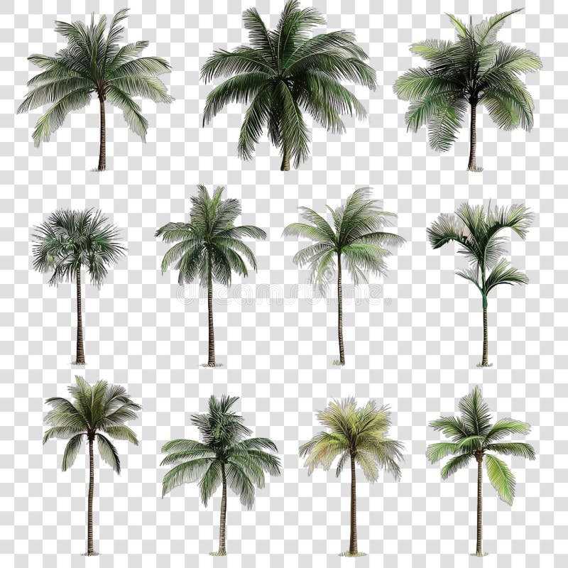 Palm tree set stock image. Illustration of gardening - 341485117