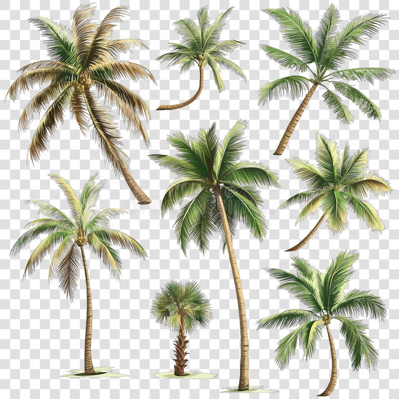 Palm tree set stock image. Illustration of grass, logo - 341485123