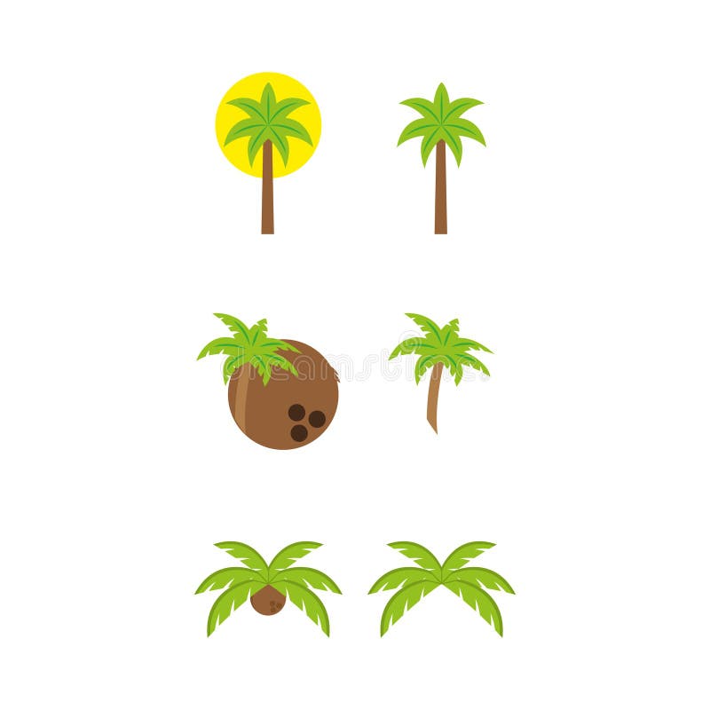 Palm tree stock vector. Illustration of tree, flat, brown - 278847538