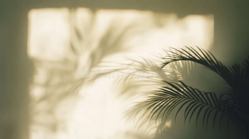 Palm Tree Shadow on a Light Beige Wall Stock Illustration ...