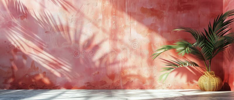 Palm Tree Shadow on Wall stock photo. Image of nature - 315506502