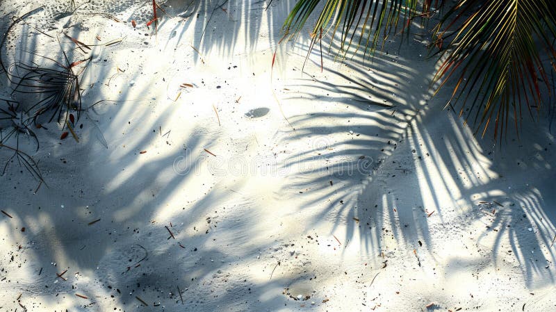 Palm Tree Shadow on Sand stock photo. Image of shadow - 309987142