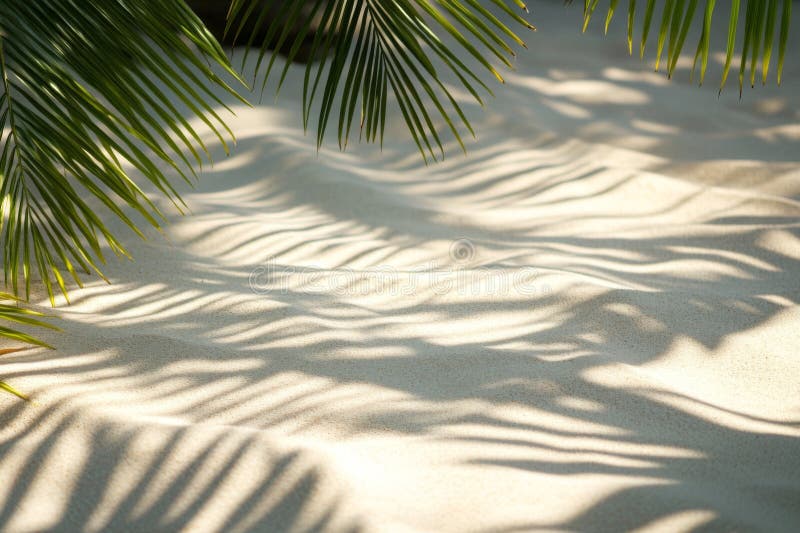 Palm Tree Shadow on Sandy Beach Stock Illustration - Illustration of ...