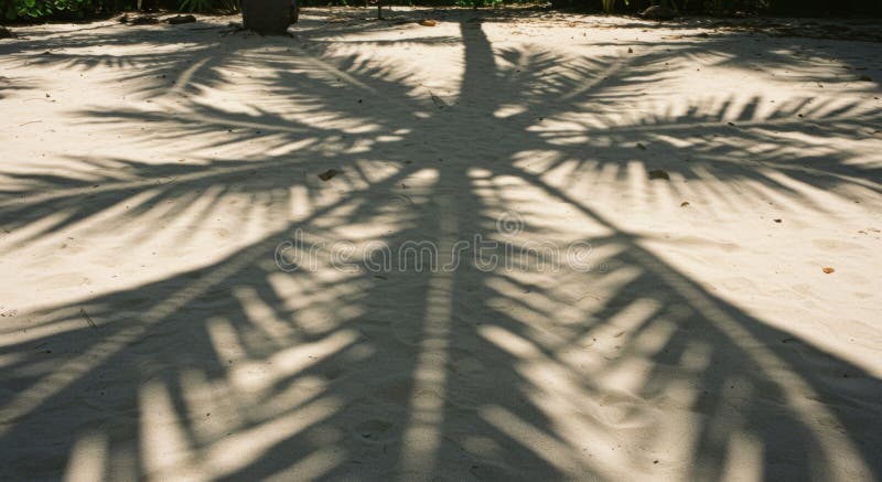 Palm Tree Shadow on Sandy Beach Stock Illustration - Illustration of ...