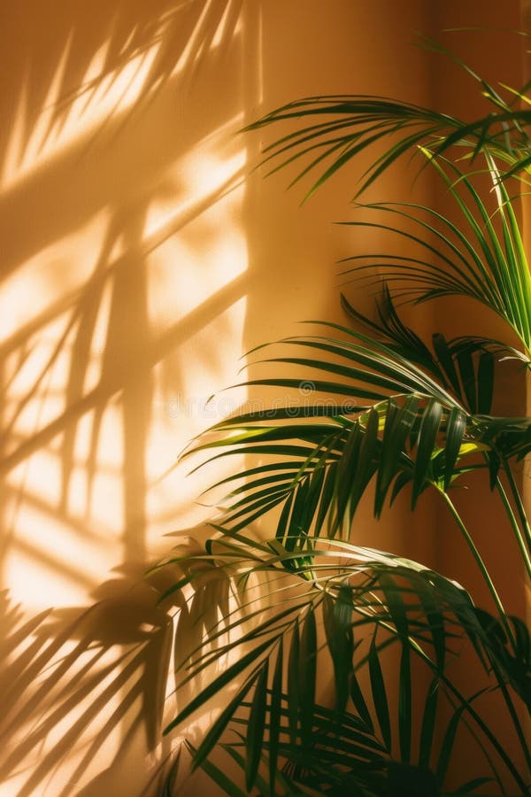 Palm Tree Shadow Wall stock photo. Image of landscape - 371956814
